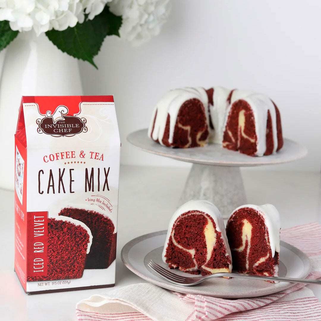 Glazed Cream Cheese Swirl Red Velvet Cake – The Invisible Chef