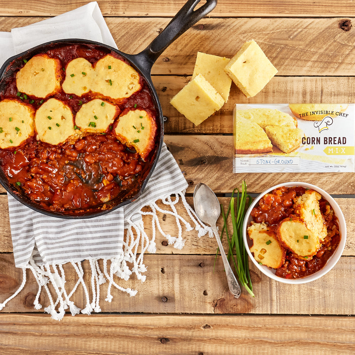 Easy Cornbread Chili Pie Recipe | The Invisible Chef